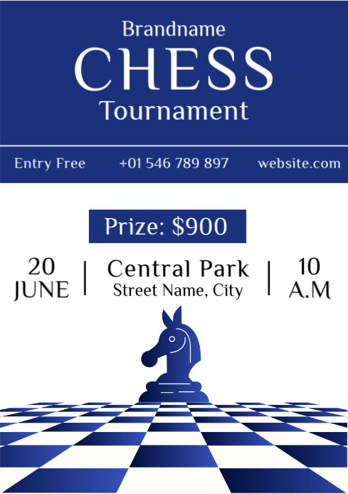 Chess Tournament Template A3 | PosterMyWall