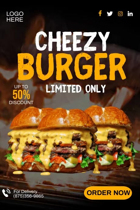 Plantilla de Chessy Burger Menu | PosterMyWall