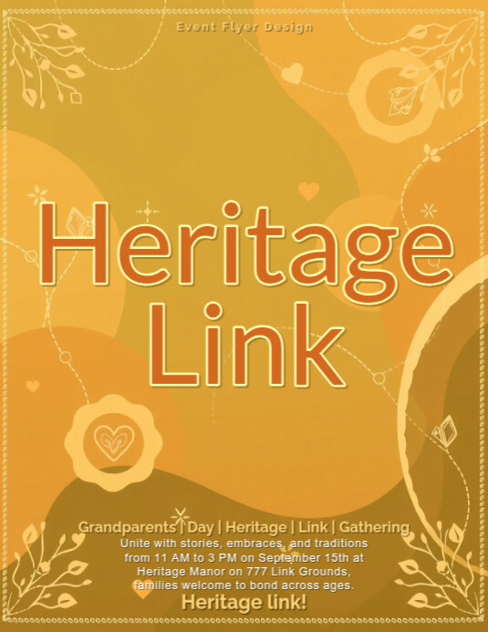 Chestnut Olive Heritage Link Flyer Design Template | PosterMyWall