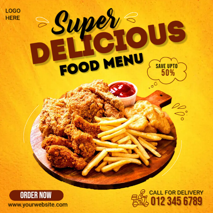 Chicken & Fries Template | PosterMyWall