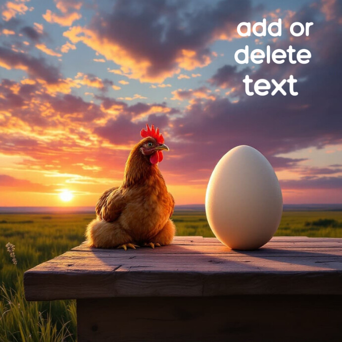 Chicken and Egg at Sunrise Template | PosterMyWall