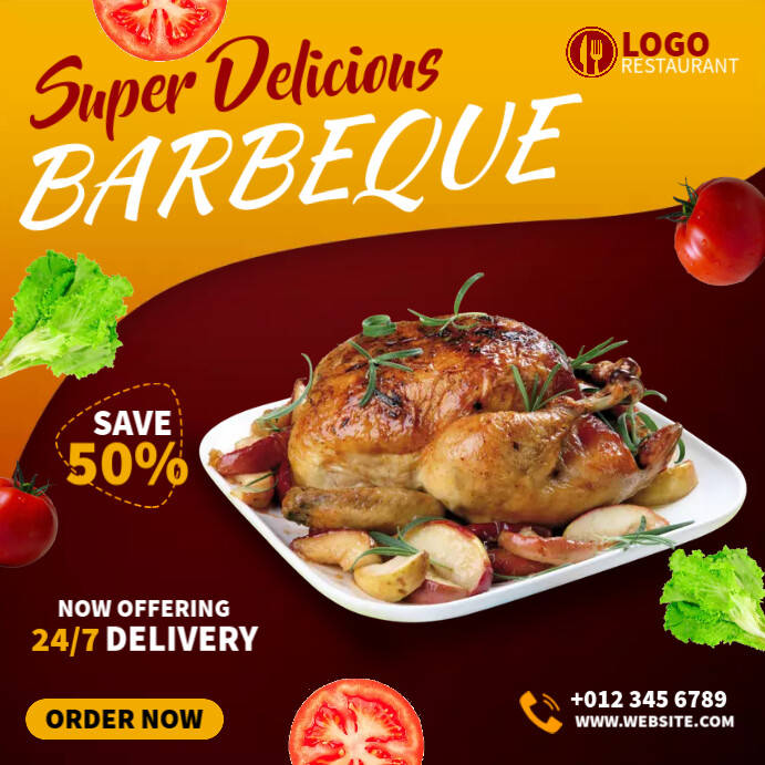 Chicken Barbeque Ads Template | PosterMyWall