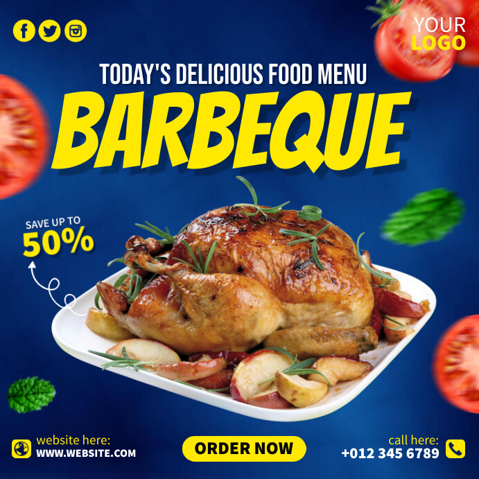 Chicken Barbeque Ads Template | PosterMyWall