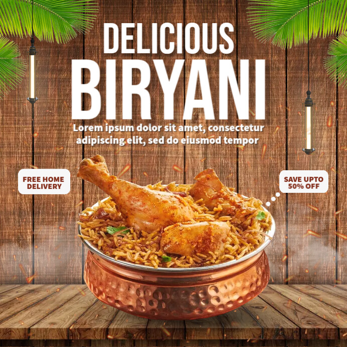 Chicken Biryani Ads Template | PosterMyWall