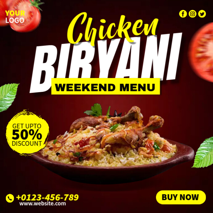 Plantilla de Chicken Biryani Ads | PosterMyWall