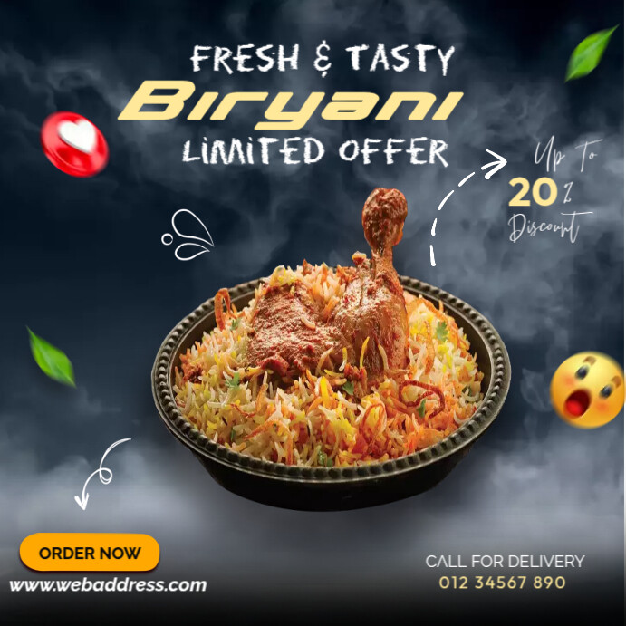 Copy of Chicken Biryani Ads | PosterMyWall