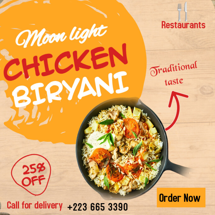 Copy of Chicken biryani design template | PosterMyWall