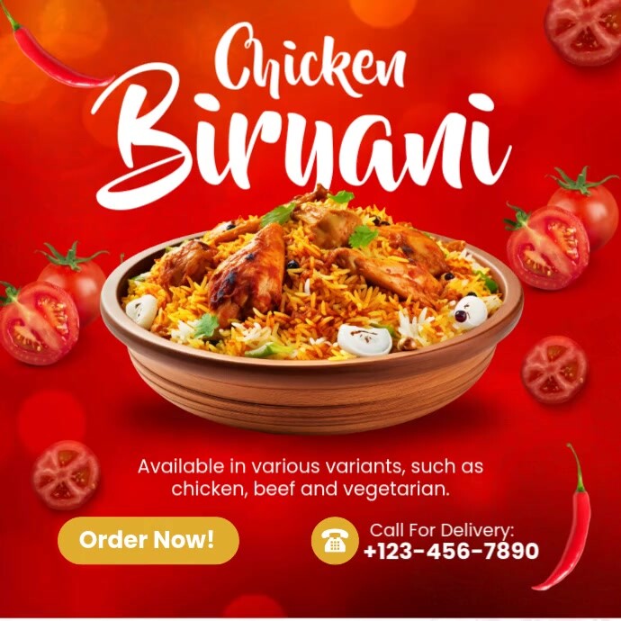 Copy of Chicken Biryani Flyer Ads | PosterMyWall