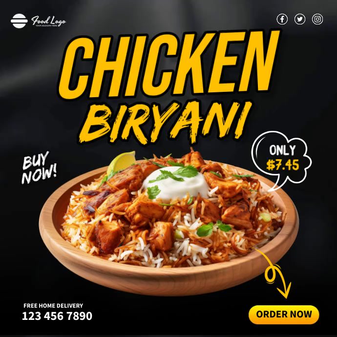 Chicken Biryani Flyer Template | PosterMyWall