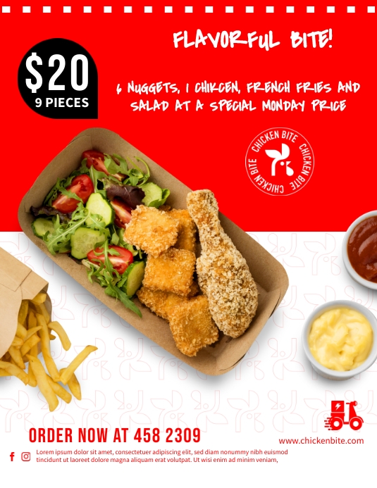 Chicken Bite Menu Templat | PosterMyWall