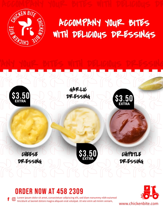 Chicken Bite Menu Template | PosterMyWall