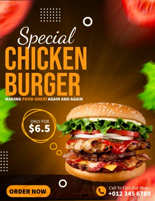 Chicken Burger Ads Template | PosterMyWall