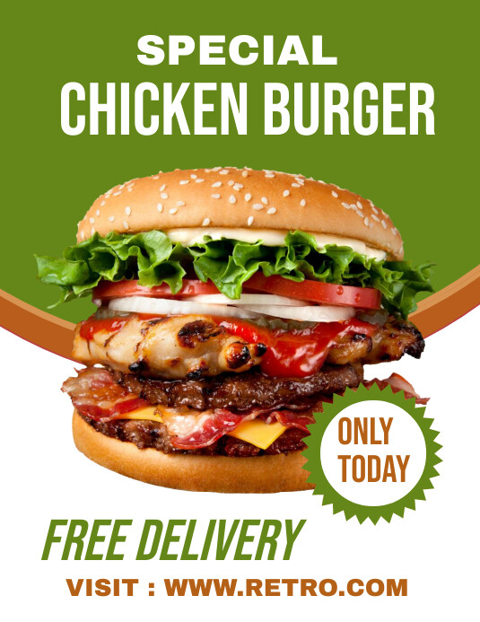 Modèle chicken burger | PosterMyWall