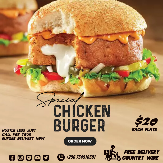Plantilla de chicken burger | PosterMyWall