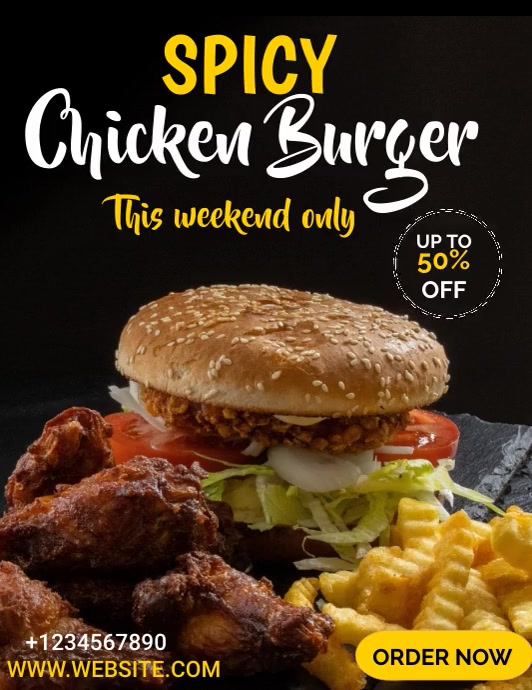 Copy of chicken burger | PosterMyWall