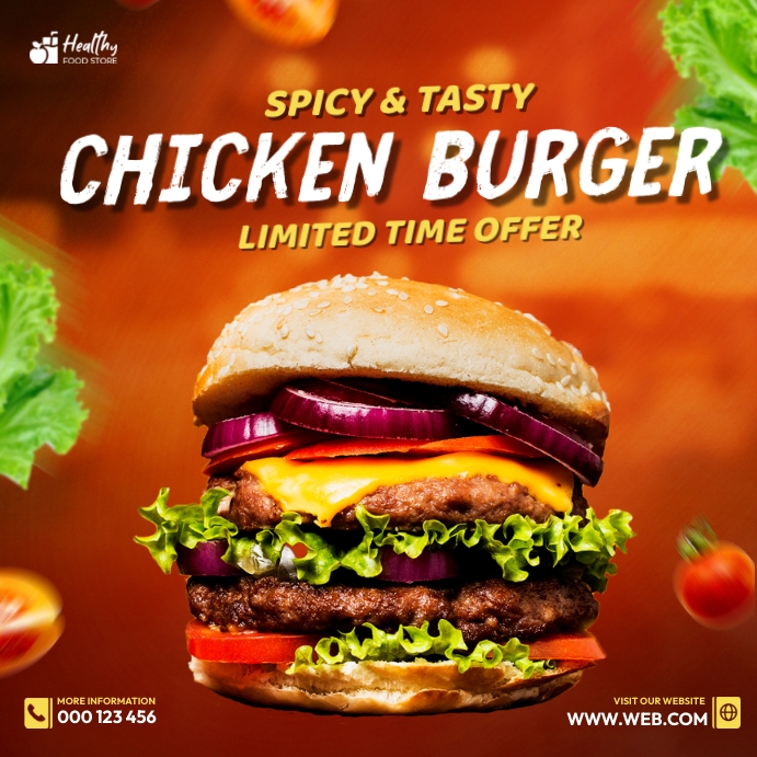 Chicken Burger Template | PosterMyWall