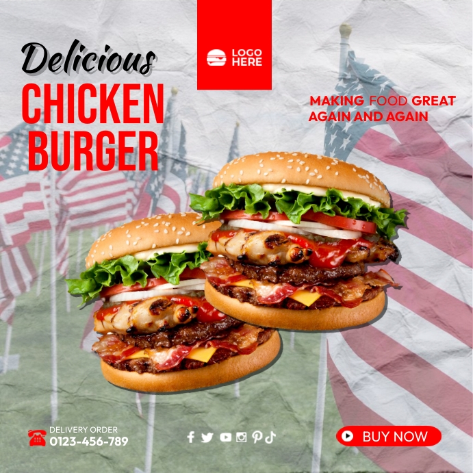 Chicken Burger Template | PosterMyWall