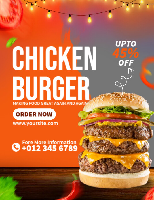 Plantilla de Chicken Burger | PosterMyWall