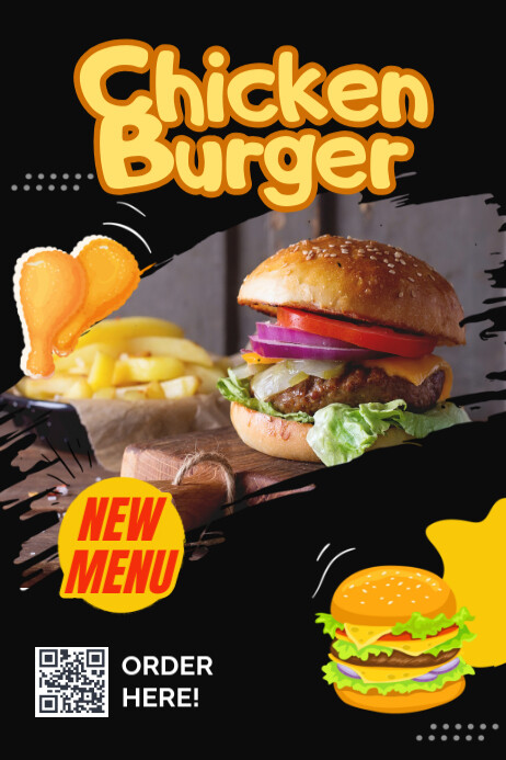 Modèle Chicken Burger Poster | PosterMyWall
