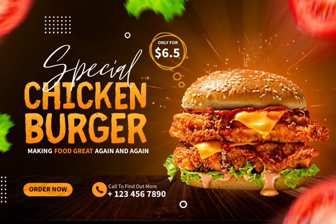 Chicken Burger Template | PosterMyWall