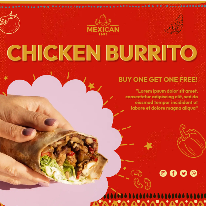 Chicken Burrito Ads Template | PosterMyWall