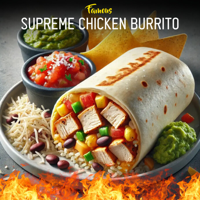 Chicken Burrito Mexican Food Template | PosterMyWall