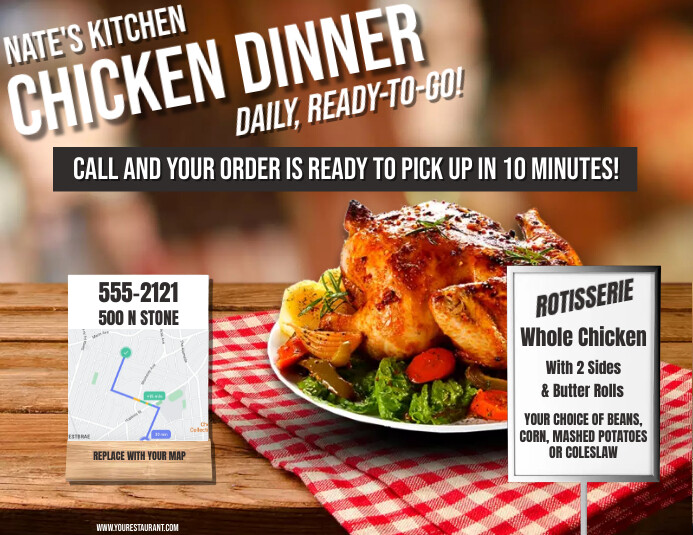CHICKEN DINNER Template | PosterMyWall