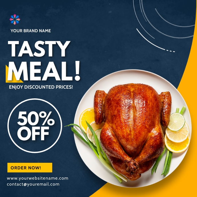 chicken fast food menu restaurant sale flyer Template | PosterMyWall