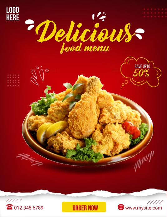Chicken Food Menu AD Template | PosterMyWall