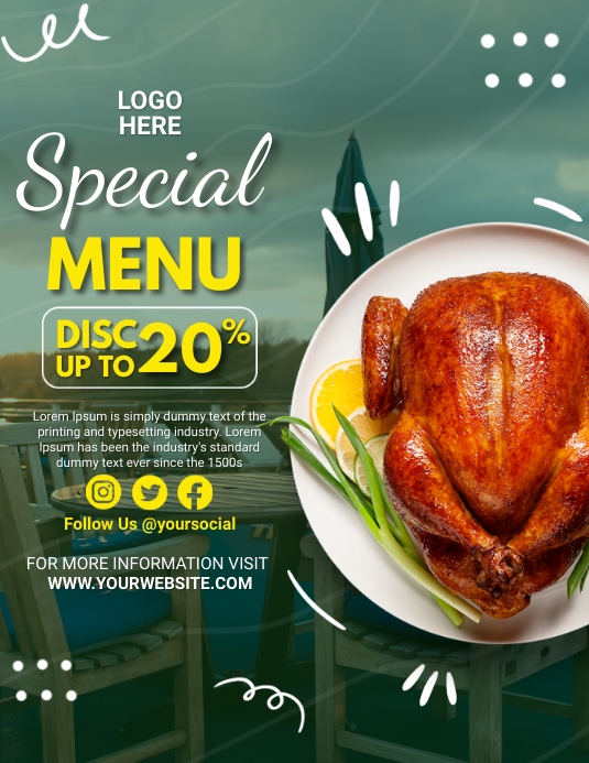 Copy of Chicken Food Menu Ads | PosterMyWall