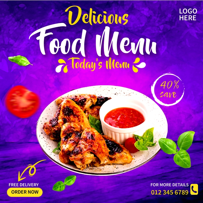 Chicken Food Menu Template | PosterMyWall