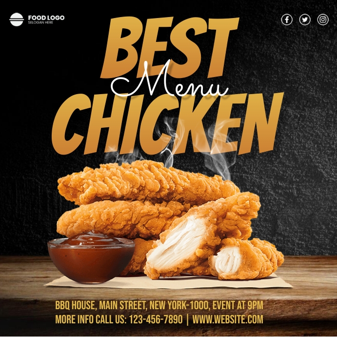 Chicken Food Menu Template | PosterMyWall