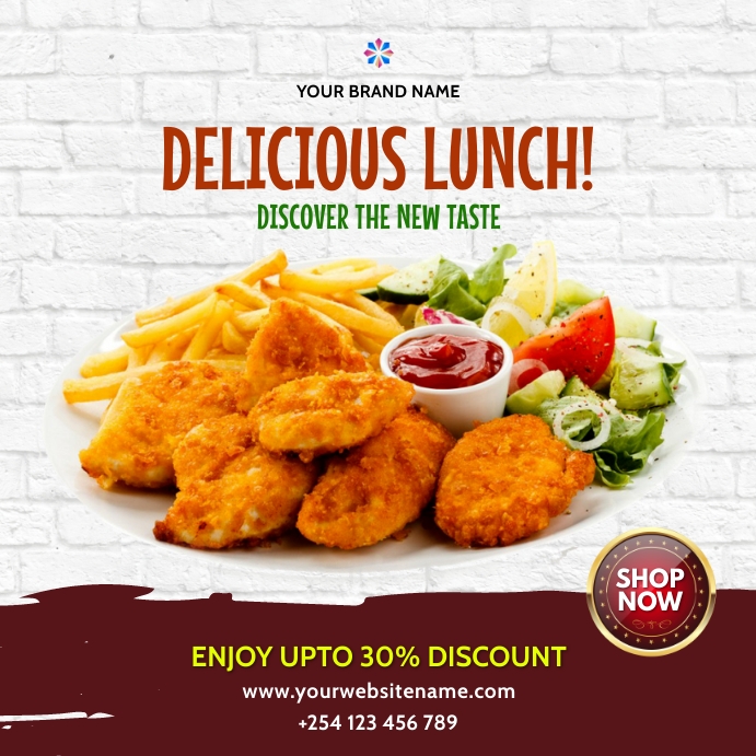 chicken fries food menu restaurant sale flyer Template | PosterMyWall
