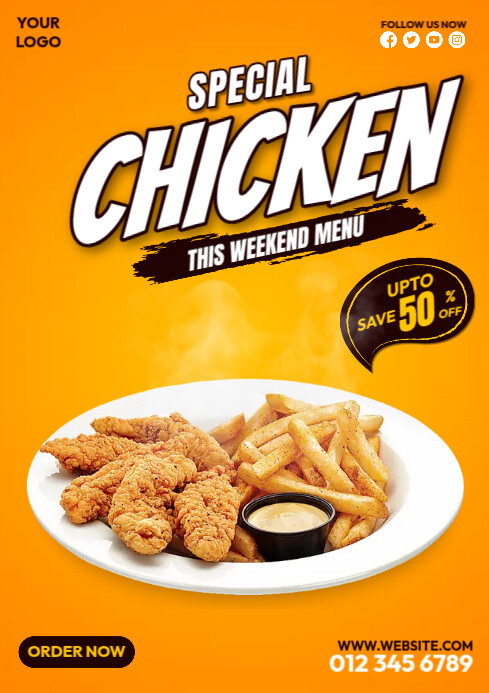 Chicken Menu Ads Template | PosterMyWall
