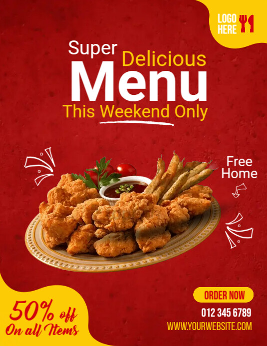 Chicken Menu Advert Template | PosterMyWall