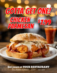Chicken Parmesan Sandwich Template | PosterMyWall
