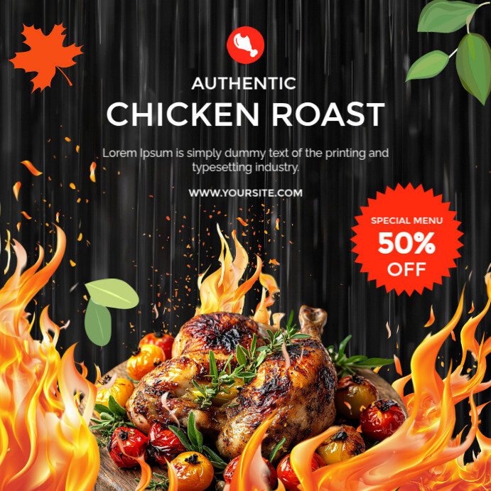 Chicken Roast ad Template | PosterMyWall