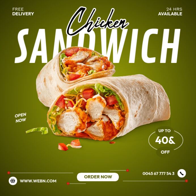 Copy of Chicken Sandwich Ad | PosterMyWall
