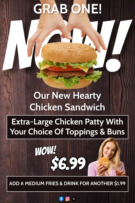Modèle Chicken Sandwich Poster | PosterMyWall
