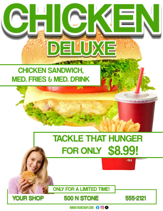 Chicken Sandwich Special Flyer Template | PosterMyWall