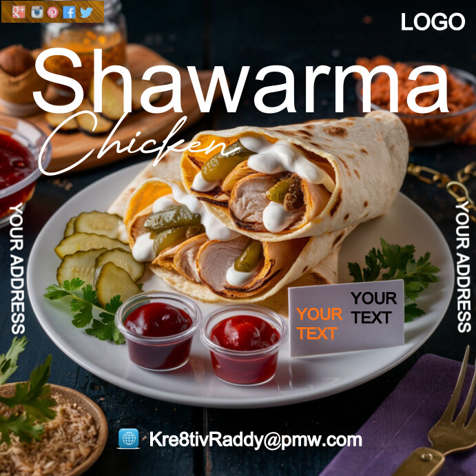 Chicken Shawarma Instagram Post Templat | PosterMyWall