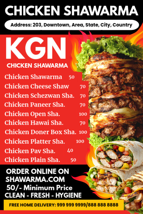 Chicken Shawarma Promo Template | PosterMyWall