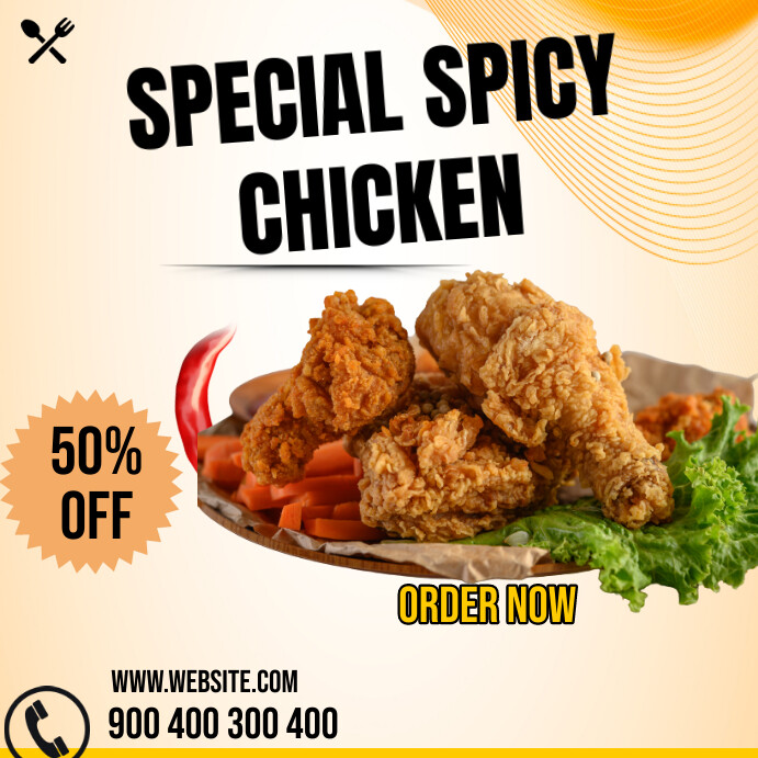 Chicken special food menu online post design Template | PosterMyWall