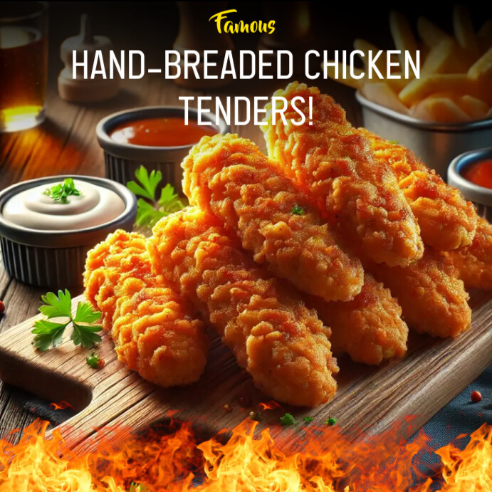 Chicken Tenders Fried Chicken Ad Delivery Template | PosterMyWall