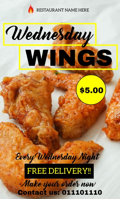 Chicken wing menu template | PosterMyWall