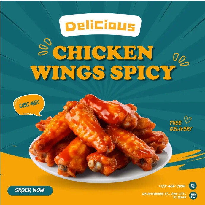 CHICKEN WING SPICY IG POST Template | PosterMyWall