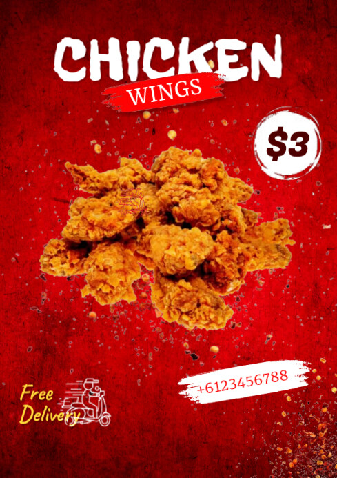 Plantilla de Chicken wings ad template | PosterMyWall