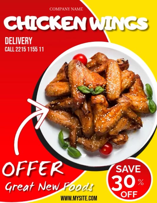CHICKEN WINGS Template | PosterMyWall