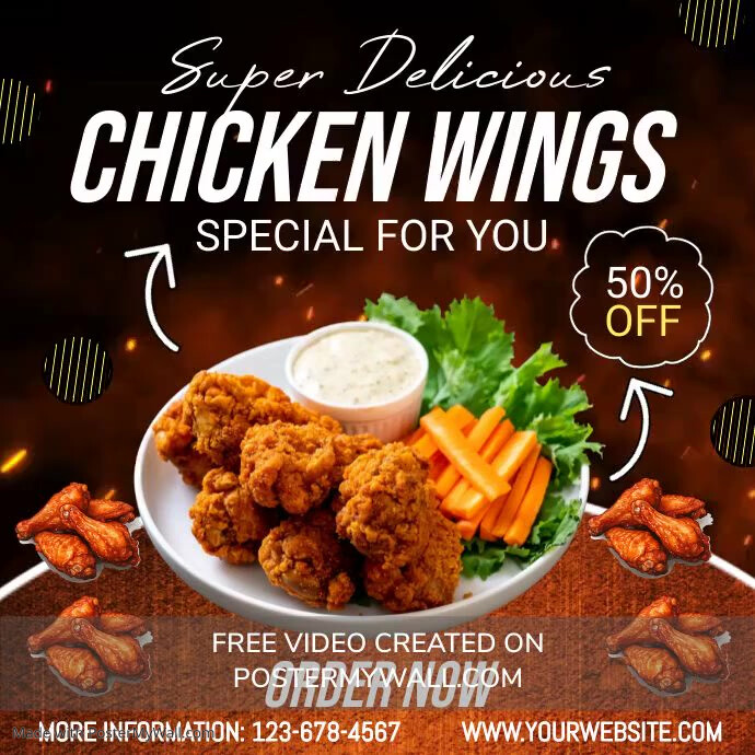 CHICKEN WINGS FLYER Template | PosterMyWall