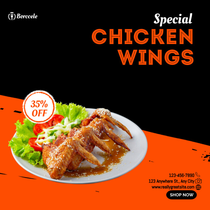 CHICKEN WINGS INSTAGRAM POST Template | PosterMyWall